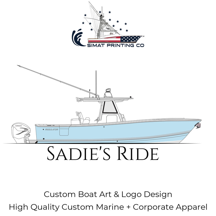 Custom Boat Drawing | Personalized Artwork for Your Vessel – Simat ...